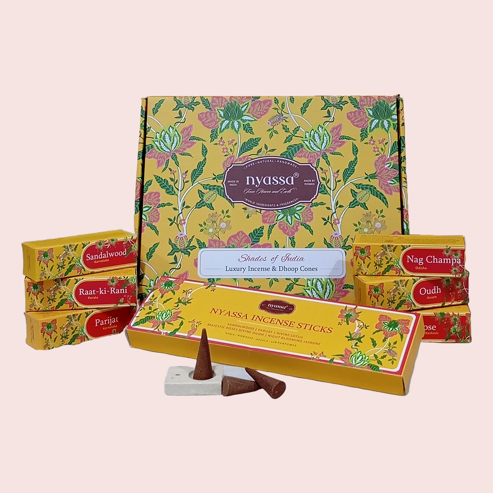 Shades of India Luxury Incense & Dhoop Cones Gift Set – Premium 5 Vari ...
